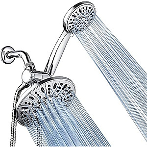 AquaDance 7" Premium High Pressure 3-Way Rainfall Combo for The Best of Both Worlds - Enjoy Luxurious Rain Showerhead and 6-Setting Hand Held Shower Separately or Together - Chrome Finish - 3328