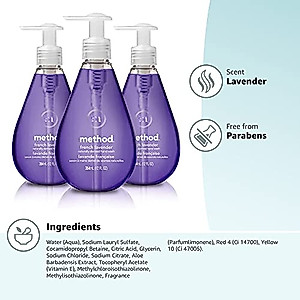 Method Gel Hand Wash, French Lavender, Biodegradable Formula, 12 fl oz (Pack of 3)