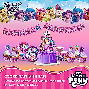 Treasures Gifted My Little Pony Birthday Party Supplies - My Little Pony Backdrop - 4.25ft Tall x 6ft Wide Happy Birthday Backdrop - Large My Little Pony Birthday Banner - My Little Pony Photo Prop