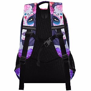 ALAZA Day Of Dead Sugar Skull Backpack Purse for Women Men Personalized Laptop Notebook Tablet School Bag Stylish Casual Daypack, 13 14 15.6 inch