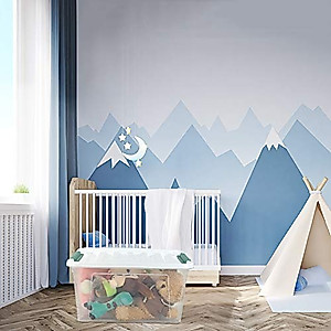 Vcansay 35 Quart Clear Plastic Storage Box, Large Latching Storage Bin, 6 Packs