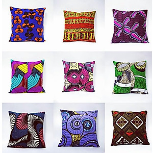 African Ankara Wax Print Fat Quarters Fabric for Small Projects, Craft and Patch Work DIY (20.5 x 16 Inches)