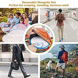 2 Pack Portable Mosquito Net Tent, Folding Mosquito Head Net, Pop Up Mosquito Tent Netting for Bedding Camping Traveling Patio (2 Pack, Large)