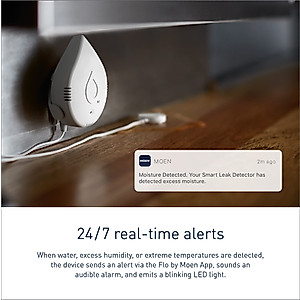 Moen Flo Smart Water Leak Detector, White, 4-Pack 920-005