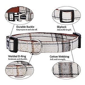 Faleela Soft &Comfy Bowtie Dog Collar,Detachable and Adjustable Bow Tie Collar,for Small Medium Large Pet (S, Beige)