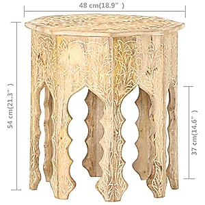 QJBSAVVA Side Table Ø18.9 Solid Mango Wood,Large Space Dresser Entry Tables Narrow end Table Couch Table Suitable for Home, Office, Bedroom, Meeting Room