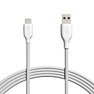 Amazon Basics Fast Charging 3A USB-C3.1 Gen1 to USB-A Cable - 10-Foot, White