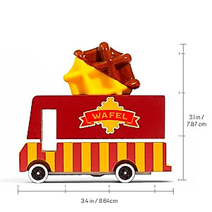 Candylab Toys CANDYCAR® Wooden Food Truck Collection - Waffle Van, Premium Handcrafted Beech Wood Toy Car