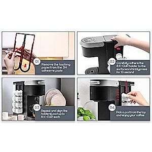 DIXMEMG Coffee Pod Holder for Keurig K-cup, Side Mount Kcup Storage, Perfect for Small Counters Wall Storage Organizer(2 Packs/ for 16 K Cups)
