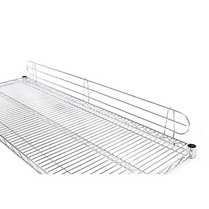 Home Storage Space HSS Wire Shelf Back Ledge, Fits on 48" Wide Wire Shelf, Chrome Color, 2-Pack