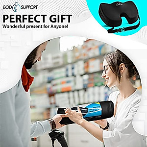 BOD SUPPORT Chair Cushions with Straps - Seat Cushions for Office Chairs, Car Seat Cushion for Tailbone Pain Relief Cushion Design to Relieve Sciatica Coccyx Design from Prolonged Sitting (Black)