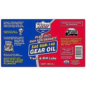 Lucas Oil 10042 Heavy Duty High Performance SAE 85W-140 Gear Oil - 1 Quart