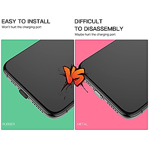 (10 Pieces) Anti Dust Plugs for iPhone 14, 13, 12, 11, Pro, X, Xs Max, XR, 8, 8 Plus, 7, 7 Plus, 6 Plus, 6s Plus, 6, 6 Plus, SE, iPhone Lightning Port Cover for iPhone iPad Mini/Air iPods,Black