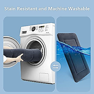 Magic Dog Soft Large Dog Bed Crate Pad Mat 42 Inches Machine Washable Pet Bed with Non-Slip Bottom, Dark Gray L