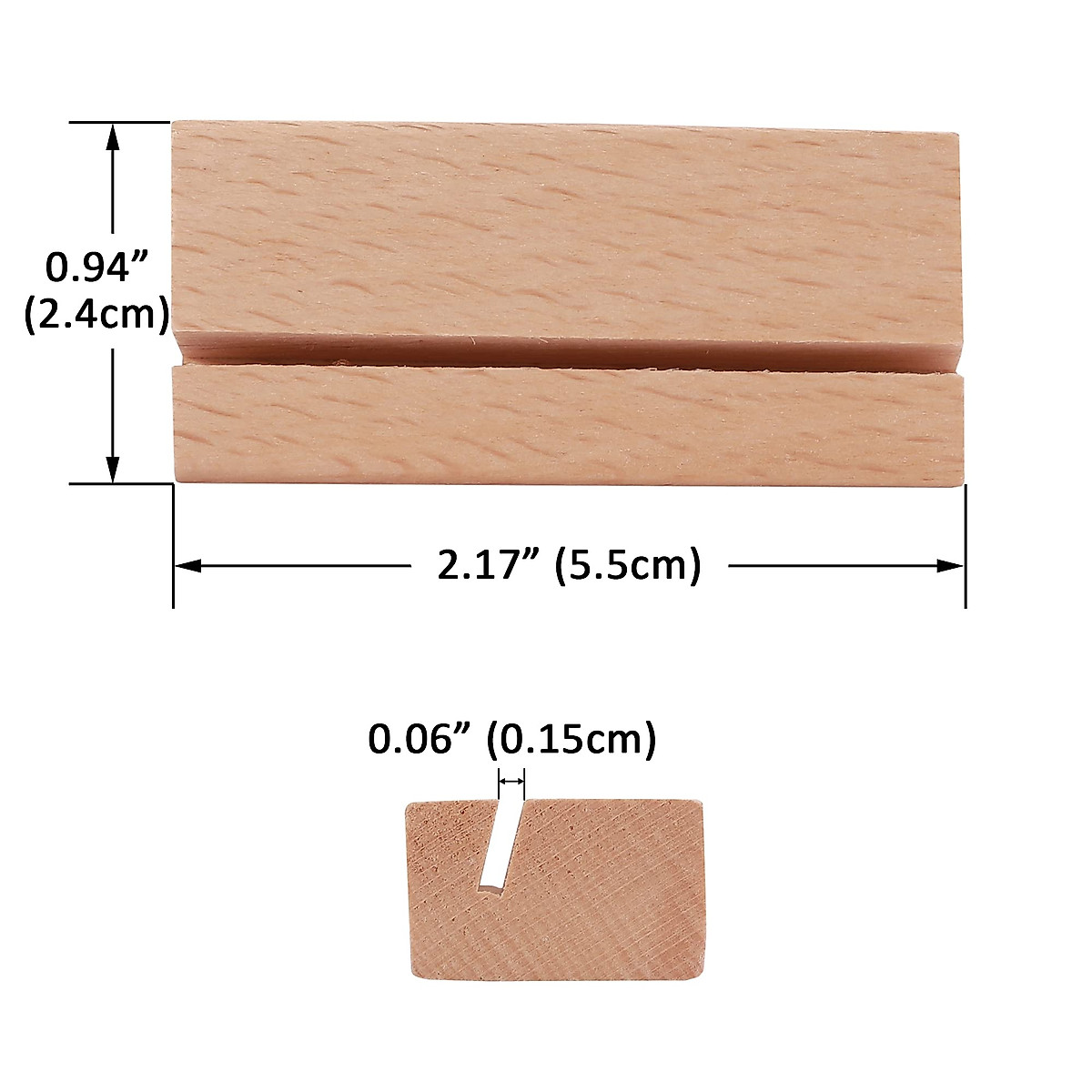 WILLOWDALE 6Pcs 2.17 Inch Place Card Holder, Photo & Picture Stand Card Holder Wooden Stands for Display, Party Poster Paper Stand Wedding Table Number Holders for Home and Office Decoration