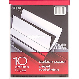 Mead 40112 - Carbon Paper Tablet - 8.5" x 11" (10 Sheets), Black