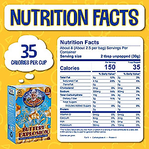 Cousin Willie's Microwave Popcorn Bags, Buttery Explosion (4 Boxes, 12 Bags), Gourmet Popcorn Boxes for Party, Whole Grain Popcorn, Gluten Free, Low Calorie Healthy Snack, Made in USA, non-GMO