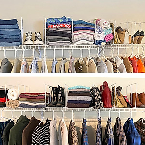 Evelots Wire Shelf Dividers -6 Pack- Closet Organization and Storage Optimization for Home/Office/Pantry/Garage - Tall Shelf Separator - Easy Clip-No Tool - Solid Coated Steel