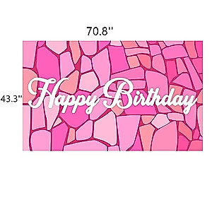 Pink Party Backdrop 70.8 x 43.3 Inch Pink Girl Party Backdrop Princess Photography Background for Pink Girl Birthday Party Decorations Happy Birthday Banner