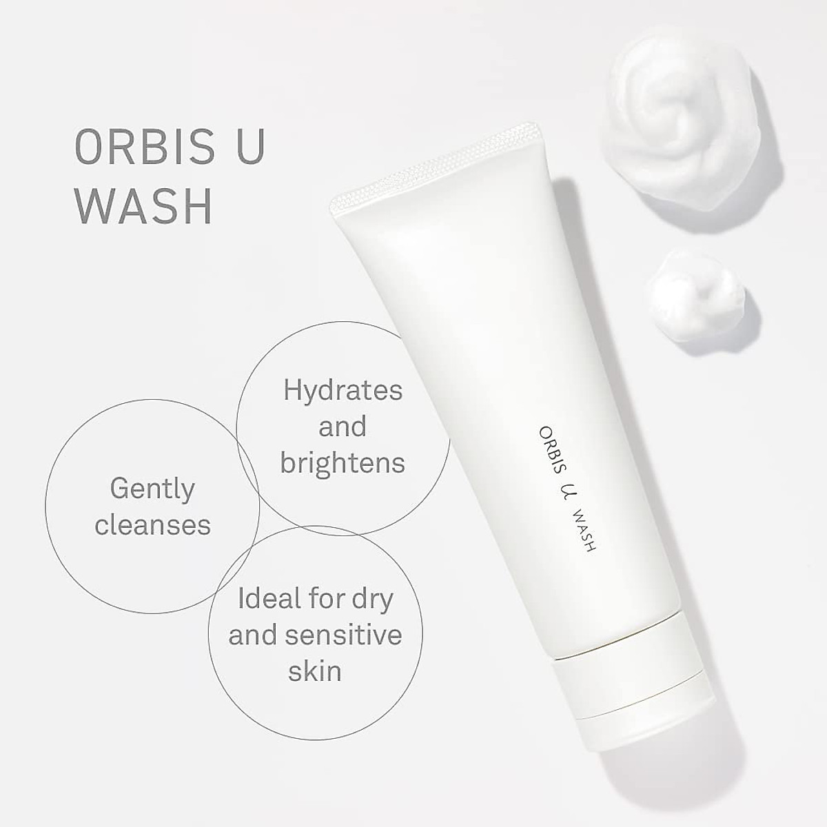 Orbis U Face Wash | Anti-Aging Hydrating Gentle Facial Cleanser, Daily Face Wash, Rich Lather Cleansing Foam, Detox and Brightening Foaming Cleanser (4.2 oz)