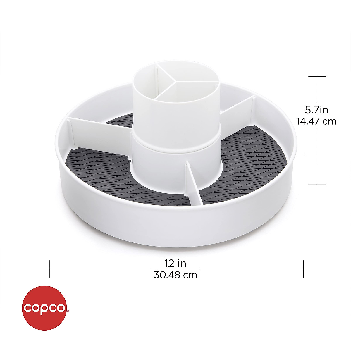 Copco 2 Tier Storage Turntable, 12-Inch, White