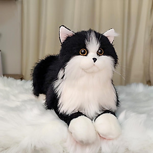 Chongker Stuffed Animals Handmade Realistic Cat Plush Toy Companion Pet for Elderly Adults Women Kids Cat Lover Surprise Gifts for Anniversary Birthday