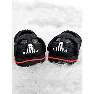 Josmo Kids Star Wars Darth Vader Toddler Boy's Plush A-Line Slippers with 3D Head (11-12 M US Little Kid, Black)