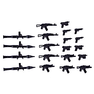 Lingxuinfo 192Pcs Military Army Weapons Toy Weapon Accessories for Brick Figures Army Weapons Sandbag Bricks Building Blocks Toy Compatible with Major Brand