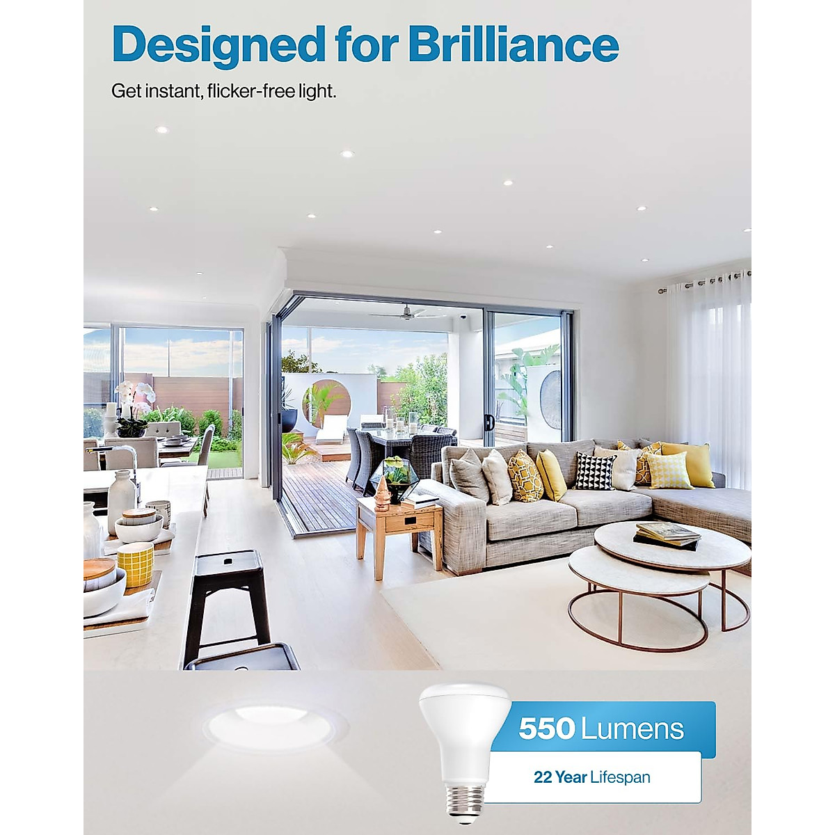 Sunco 10 Pack BR20 LED Bulbs Indoor Flood Light R20 Dimmable CRI93 2700K Soft White 50W Equivalent to 7W, E26 Medium Base, Recessed Can Lights for Home Living Area Ceiling Lights - UL