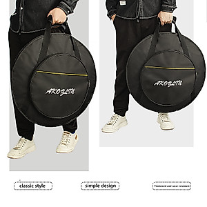 AKOZLIN 21" Cymbal Gig Bag with Carry Handle,5mm thick Padded cotton for perfect protection, Great for Dust-proof and waterproof Storage（Black)