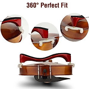 LMS Violin Shoulder Rest for 1/2 Size, Adjustable Shoulder Rest for Violin, with Height Adjustable Feet Comfortable Foam Pad for Kids Adults (1/2)
