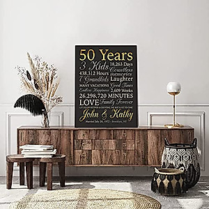 50th, Personalized Gold Anniversary, 50 Years Wedding Anniversary Birthday, Golden Anniversary Decorations, Grandparents Gifts, Parents 50th, Mom and Dad Gifts