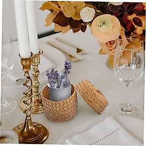 Cabilock Flower Basket Camping Storage Containers Storage Baskets Storage Bins for Pantry Baskets for Storage Woven Storage Seagrass Belly Basket Gift Packing Baskets Gift Box Egg