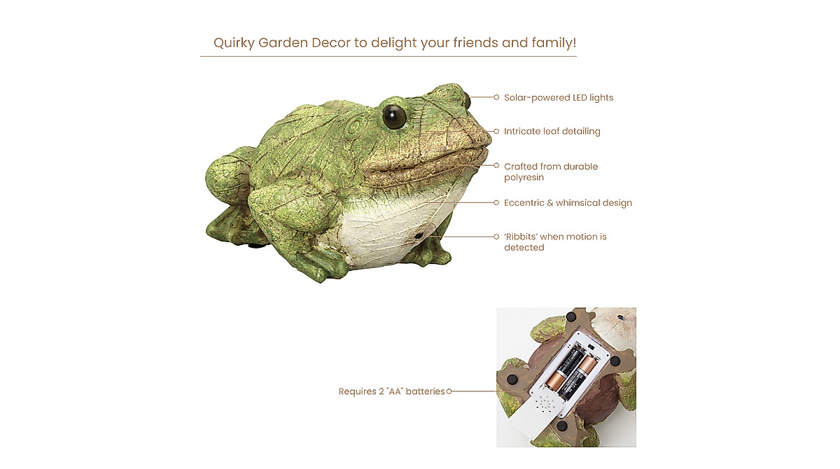 Frog Motion Sensor Statue - Fun Garden Decor