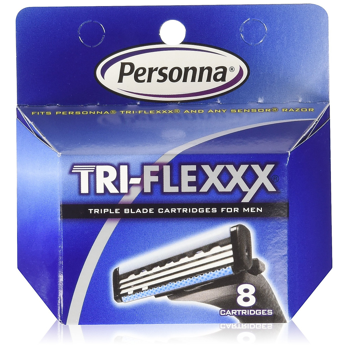 24 Personna Tri-flexxx Cartridges - For all Gillette Sensor and Personna Tri-flexxx Razors (3 X 8 Ct.)
