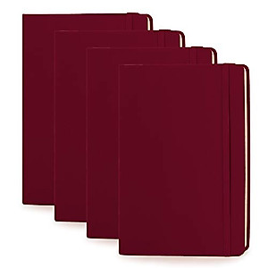 Simply Genius A5 Notebooks for Work, Travel, Business, School & More - College Ruled Notebook - Hardcover Journals for Women & Men - Lined Books with 192 pages, 5.7" x 8.4"(Wine, 4 Pack)