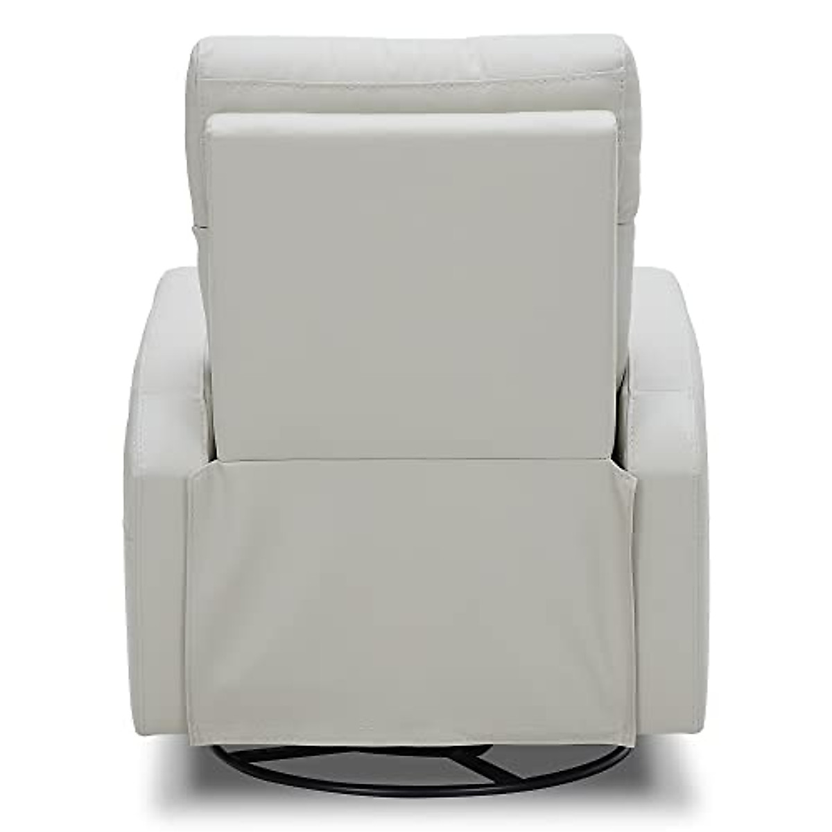 CHITA Genuine Leather Power Swivel Glider Recliner Chair,USB Charge Manual Headrest Double Layer Backrest Truck armrest Recliner Chair Sofa for Living Room and Nursery-Light Grey