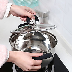 Hemoton 6pcs Silicone Pot Handles Pan Ear Replacement Heat Insulated Pot Handle Heat Resistant Pot Side Handle Pot Ear Replacement Steamer Handle Sleeves