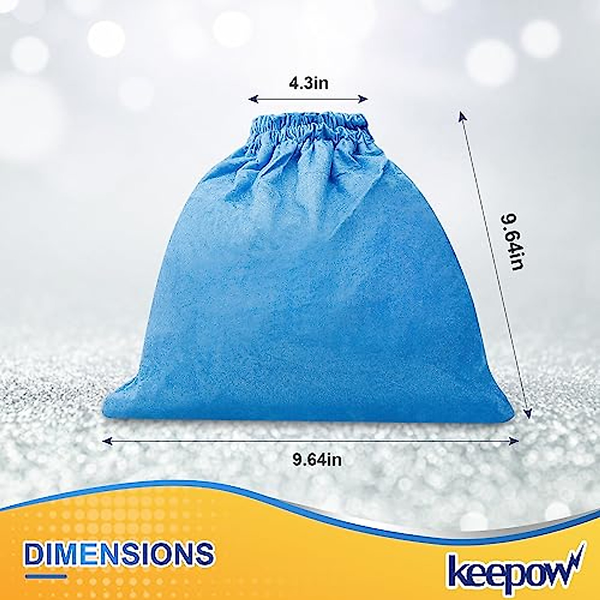 KEEPOW VRC5 Cloth Filter Bags for Vacmaster 4 to 16 Gallon Wet/Dry Vacuums VBV1210 VJC507P, 4 Pack