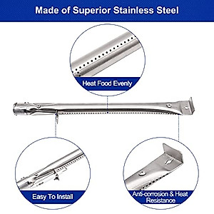 Aibabcue Grill Replacement Parts for Kenmore 146.34611410, 146.23678310, 146.47223610, 146.46372610 Gas Grill, Heat Plate Shield, Grill Burner, Carryover Tube, Igniter for Kenmore Grill 146.16198211
