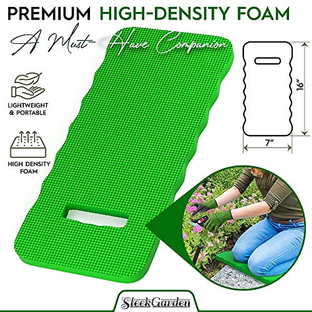 8-Piece Gardening Tool Set-Includes EZ-Cut Pruners, Lightweight Aluminum Hand Tools with Soft Rubber Handles- Trowel, Bamboo Gloves, Garden Tote, High Density Comfort Knee Pad Gardening Gifts Tool Set