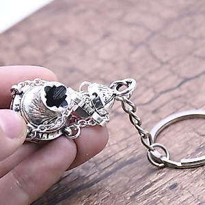 Censer Incense Burner Key Ring Accessory, Silver Tone Christian Faith Keychain Religious Gift Zinc Alloy Censer Key Ring for Bag Keychain Keyring Decoration, 4.52 Inches