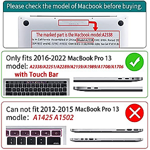 Teryeefi for New MacBook Pro 13 Inch Case 2022 2021 2020 2019 2018 2017 2016 Release A2338 M1 M2 /A2289/A2251/a2159/A1989/A1706 Touch Bar, Floral Hard Plastic Shell and Keyboard Cover,Orange Flower