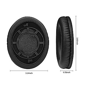 MOLGRIA HDR120 Ear Pads Cushion Replacement Earpads for Sennheiser RS120 RS100 RS110 RS115 RS117 RS119 Wireless Headphones (Leather Black)