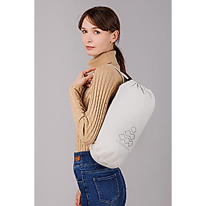 iDomosee Clothes Storage Bag, Down Jacket Portable Storage Bag Dustproof Drawstring Bag Travel Storage Pouch for Home, Luggage, Storage Accessories