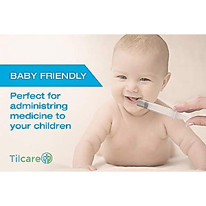 10ml Oral Dispenser Syringe with Cover 100 Pack by Tilcare - Sterile Plastic Medicine Droppers for Children, Pets & Adults – Latex-Free Medication Syringe - Syringes for Glue and Epoxy