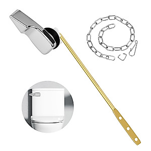 Toilet Handle Replacement Kit, 702 Universal Toilet Flush Handle, Zinc Alloy Toilet Tank Trip Lever with H2 Brass Arm Front-Mount Compatible with American Standard, Mansfield Toilet, Silver