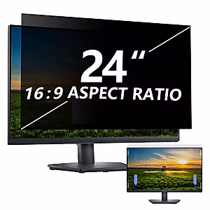 Dabernur 24 Inch Computer Privacy Screen Filter for 16:9 Widescreen Monitor - Removable Privacy Shield and Anti-Glare Protector