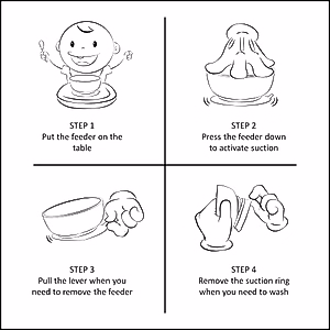 Xboo Baby Plates, Bamboo Baby Suction Plates, Bamboo Suction Plates for Toddlers, Stay Put Feeding Plates, Wooden Divided Plate, Baby Dishes, Kids Plates, BPA Free| Grace_Blue