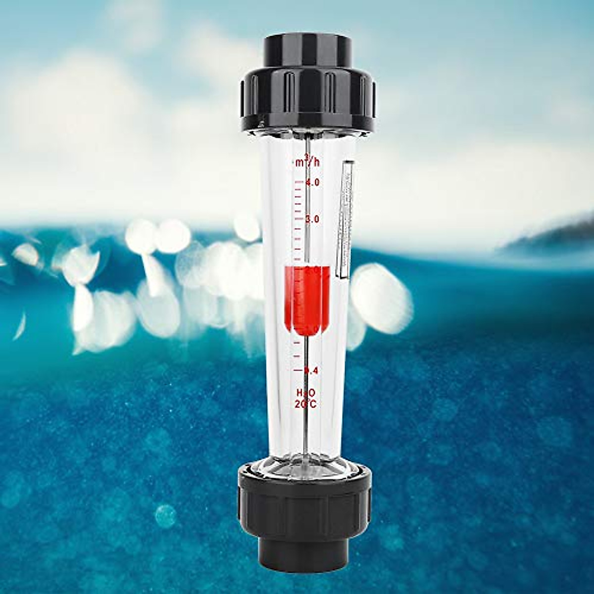 LZS-32（D）Liquid Flowmeter 0.4-4 Tube Type Liquid Flowing Meters Plastic Flat Interface Waterflow Controllers Transparent Water Rotameter Hydraulic Valve Fittings